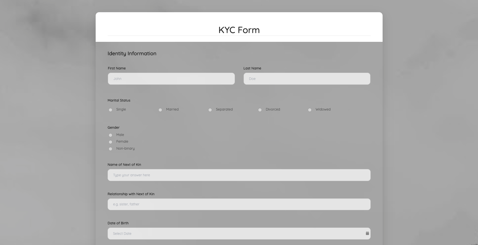 Kyc Form | Formplus